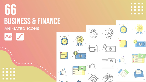 66 Business & Finance animated icons pack | After Effects Template ...