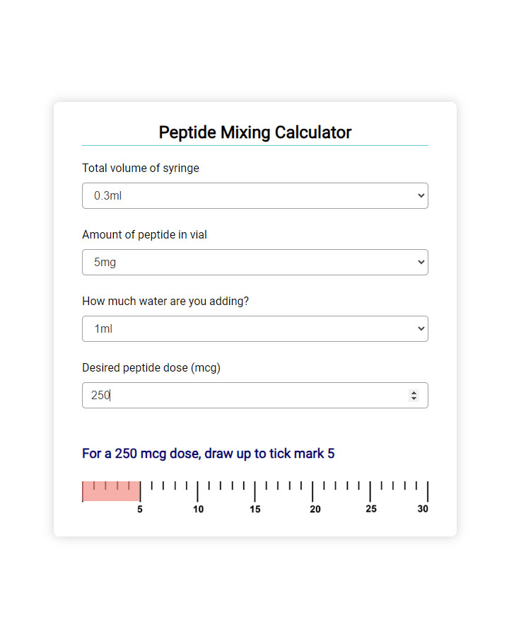 Peptide Mixing calculator - Web Calculator for your Website by OceanITPark