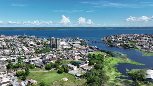 Downtown Manaus Brazil. Manaus Amazonas. Cityscape Tourism landmark ...