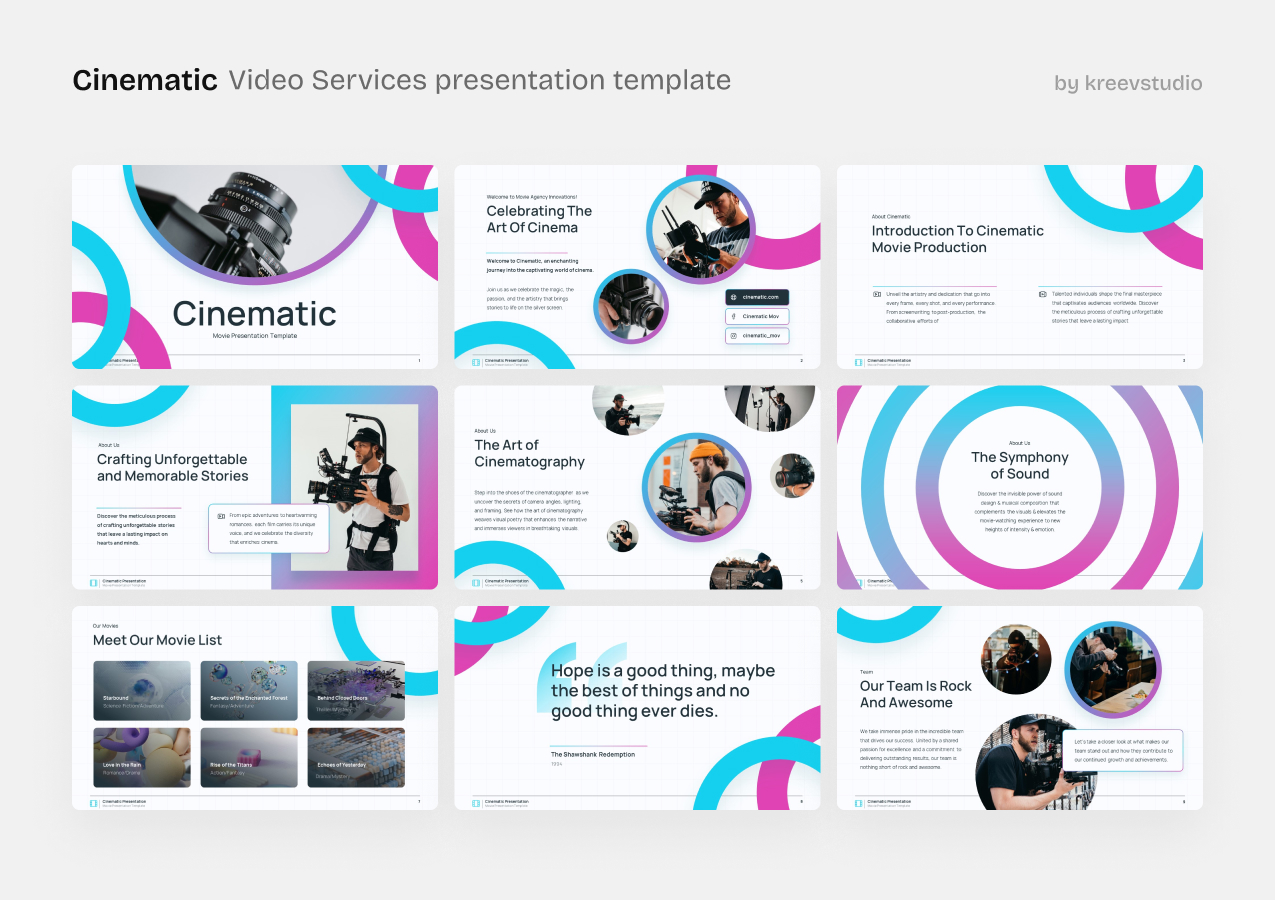 Cinematic - Video Service Google Slides Presentation, Presentation ...