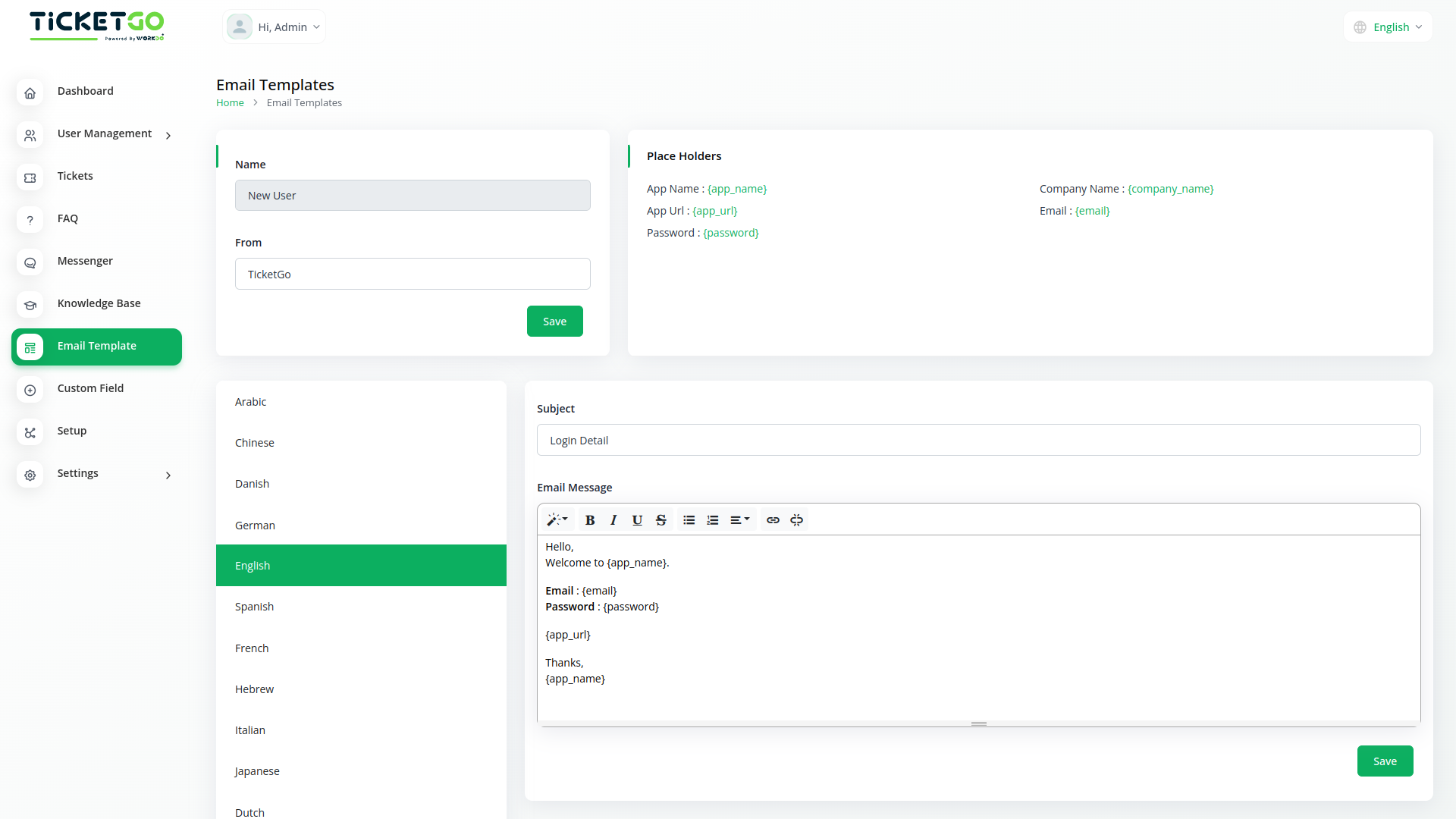 TicketGo - Support Ticket System by WorkDo | CodeCanyon