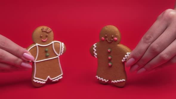 Gay Love Lgbt Pride Gingerbread Man Couple Kissing, Stock Footage ...