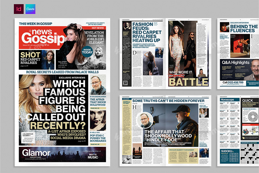 Gossip Newspaper Template, Print Templates | GraphicRiver