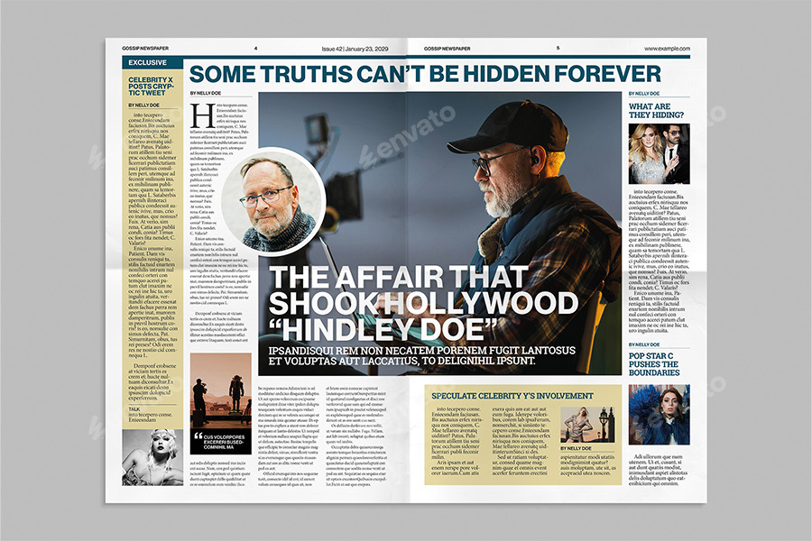 Gossip Newspaper Template, Print Templates | GraphicRiver