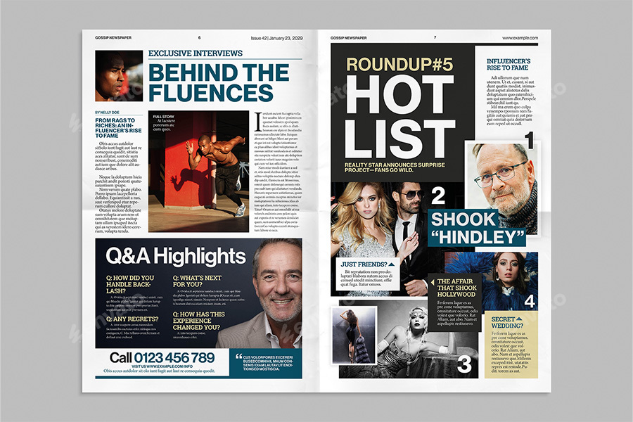 Gossip Newspaper Template, Print Templates | GraphicRiver