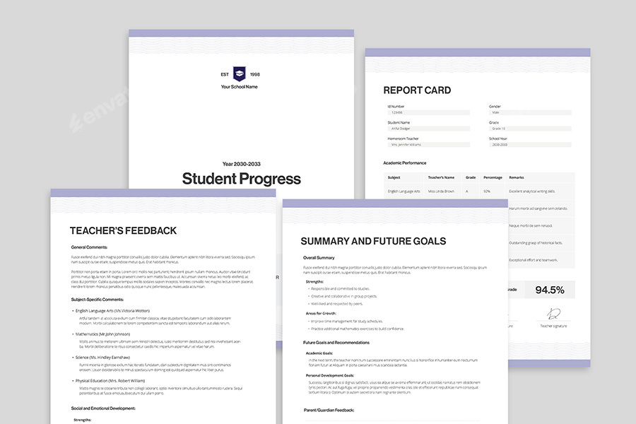 Student Report Card Template, Print Templates | GraphicRiver