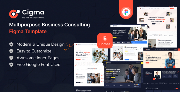 Cigma - Multipurpose Business Consulting Figma Template by themeholy