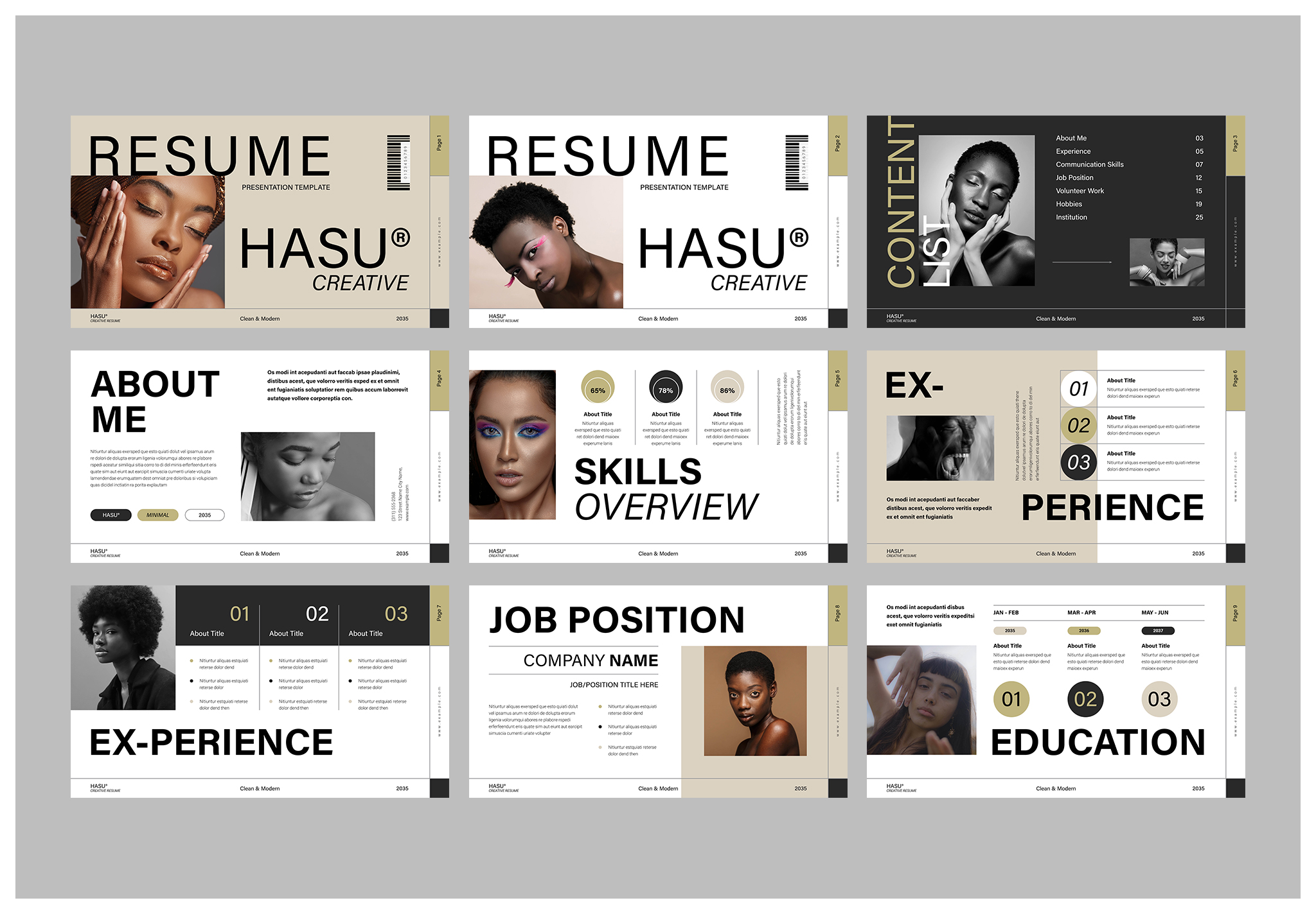 Hasu Creative Resume Google Slide Template, Presentation Templates
