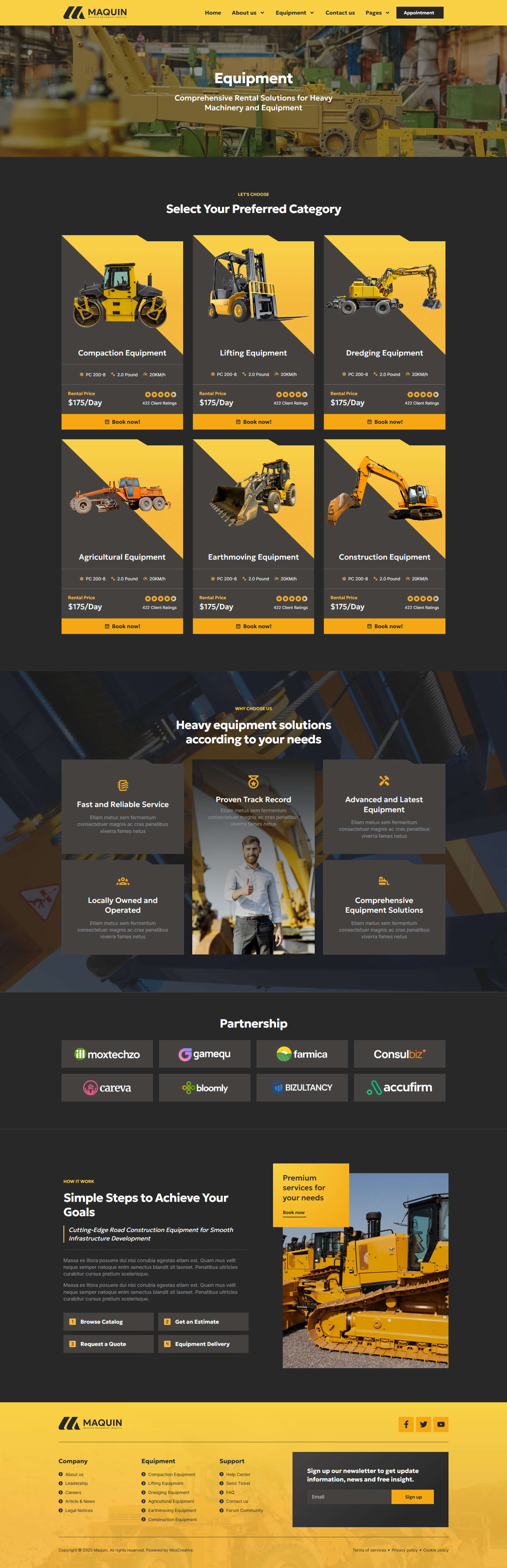 Maquin - Construction Equipment Rentals Elementor Pro Template Kit by ...
