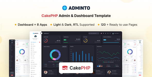 Adminto - CakePHP Admin & Dashboard Template by coderthemes | ThemeForest