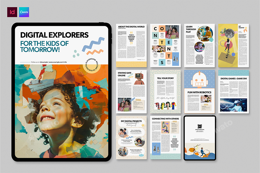 Digital School Magazine Template, Print Templates | GraphicRiver