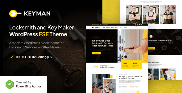 Keyman – Locksmith & Key Maker Services FSE WordPress Theme by jegtheme