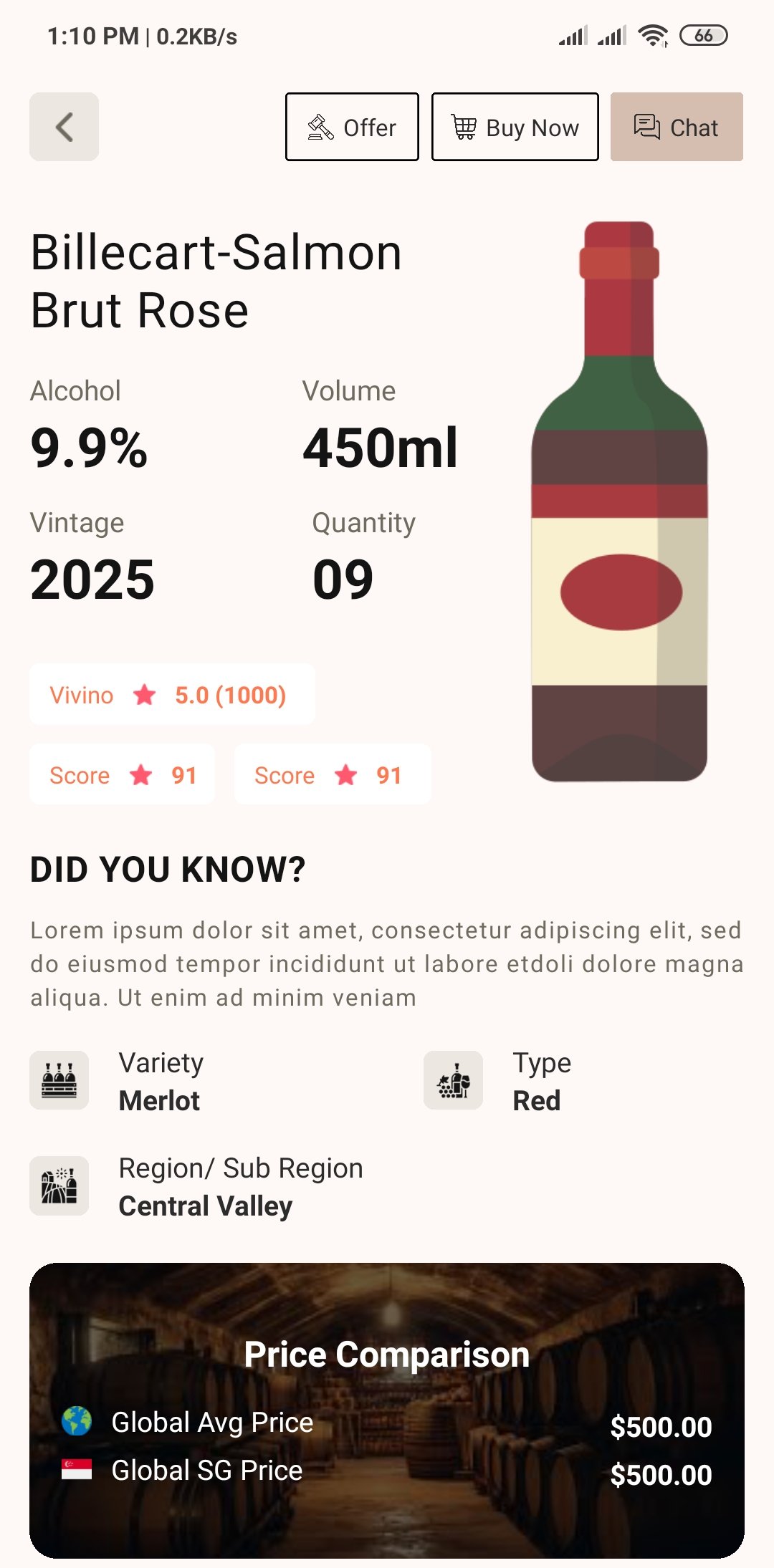 React Native App UI Template - Wine Shop Marketplace by k29solutions