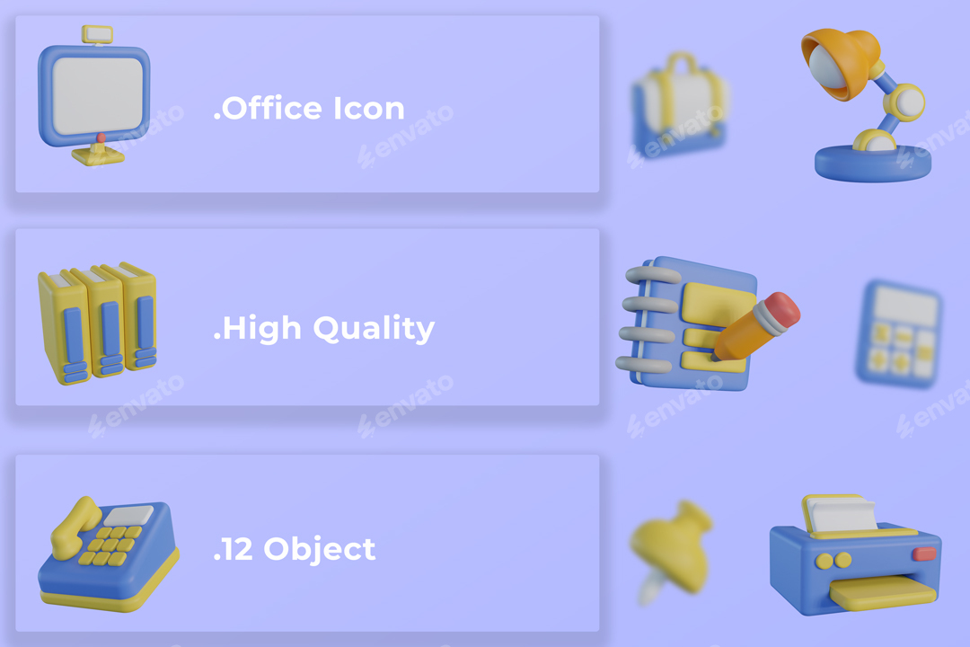 3D Office Icon, Graphics | GraphicRiver