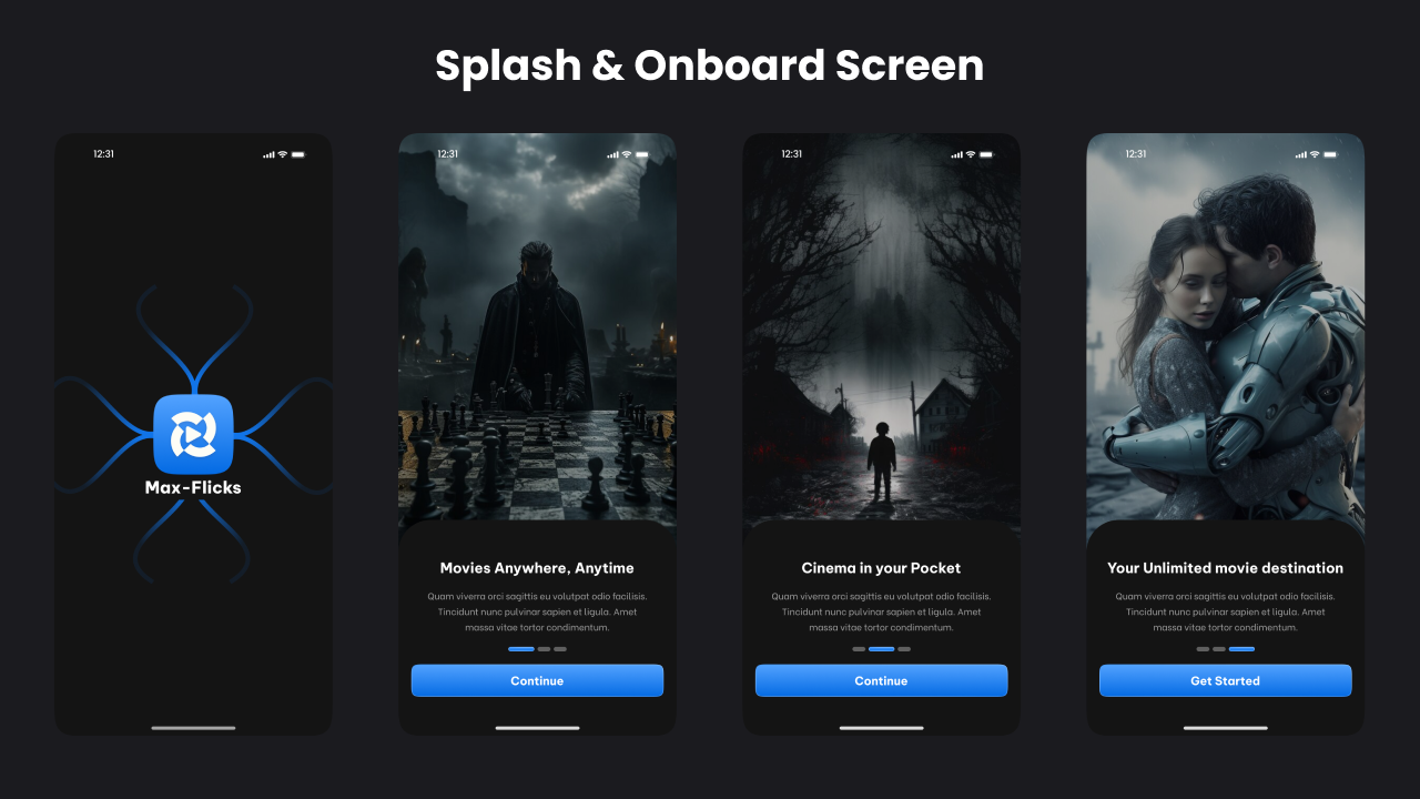 Max-Flicks Movie Streaming React Native Expo App | Free Figma | iOS ...