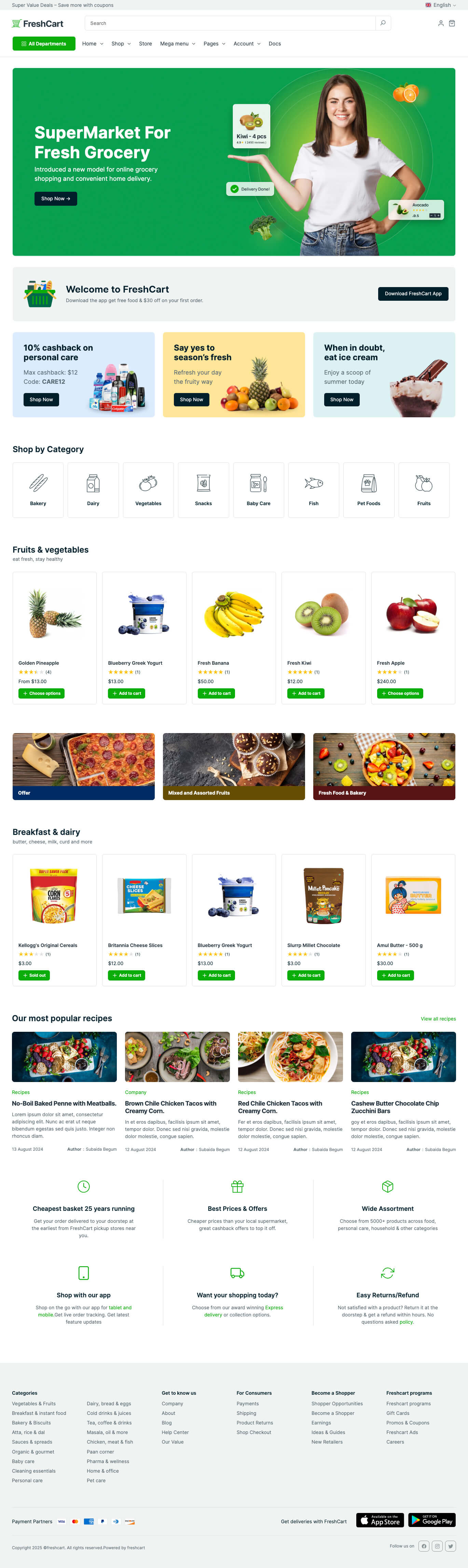 Freshcart – Grocery Store Shopify Theme by MadrasThemes | ThemeForest