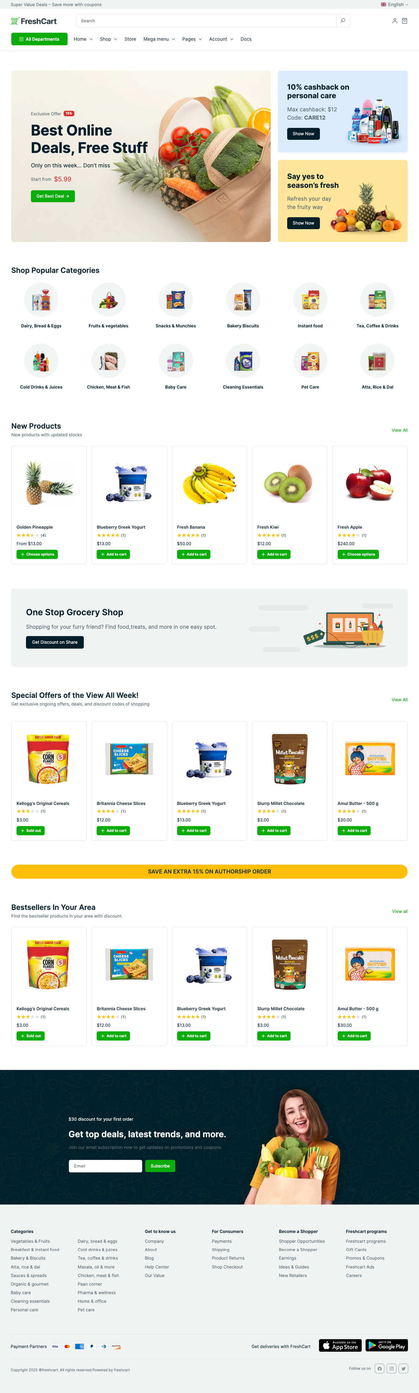 Freshcart – Grocery Store Shopify Theme by MadrasThemes | ThemeForest