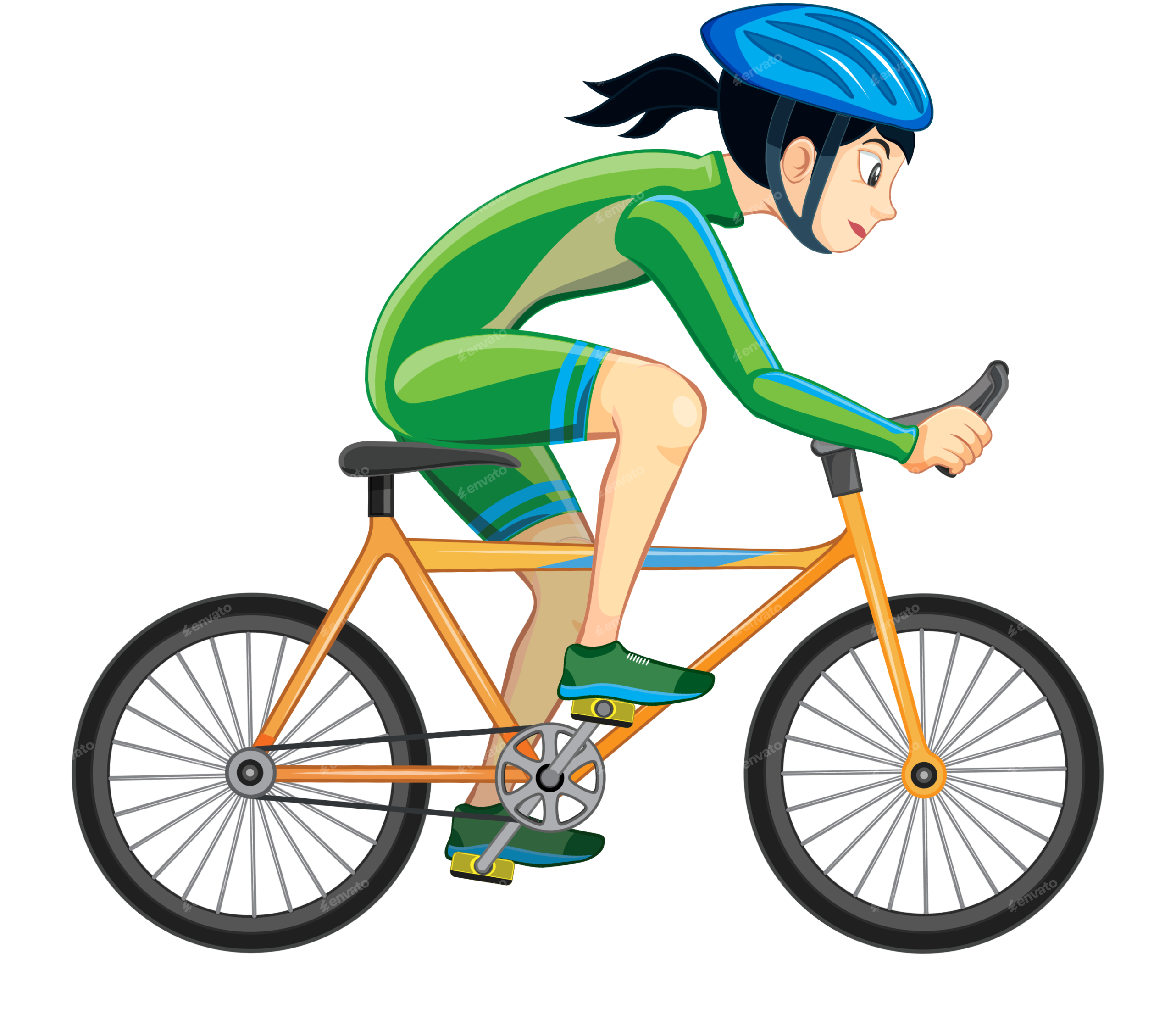 Bicycle with Lady Rider Sprite Sheets for Games, Game Assets | GraphicRiver