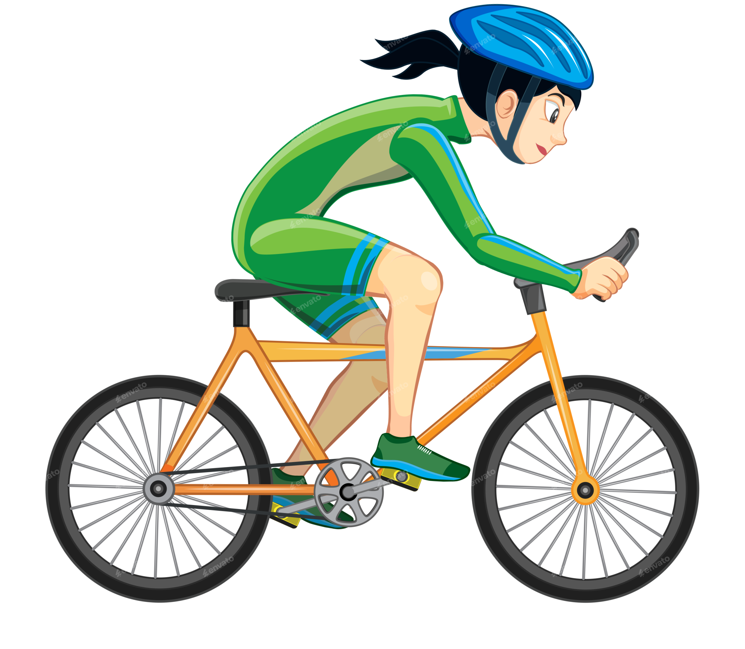 Bicycle with Lady Rider Sprite Sheets for Games, Game Assets | GraphicRiver