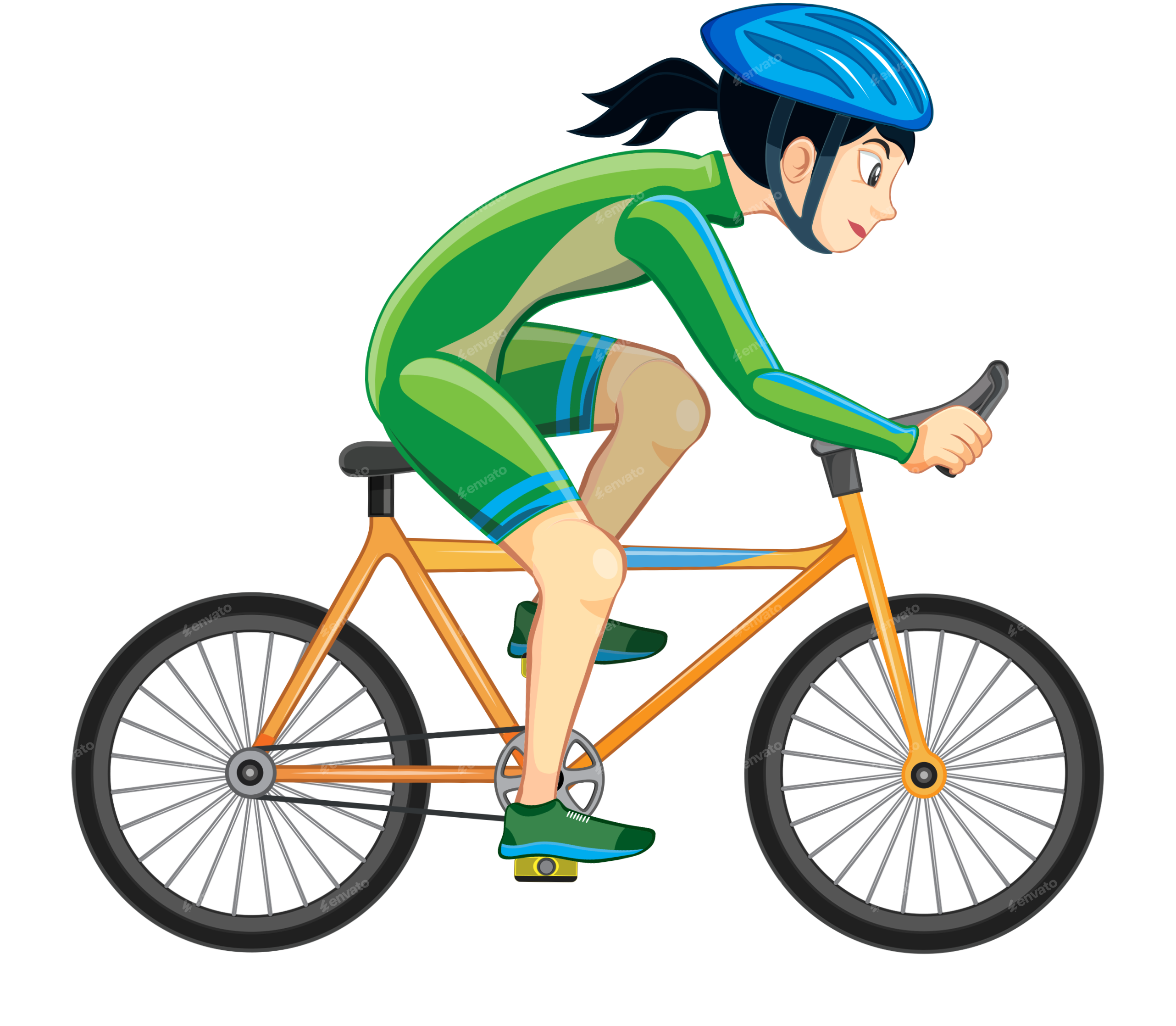 Bicycle with Lady Rider Sprite Sheets for Games, Game Assets | GraphicRiver