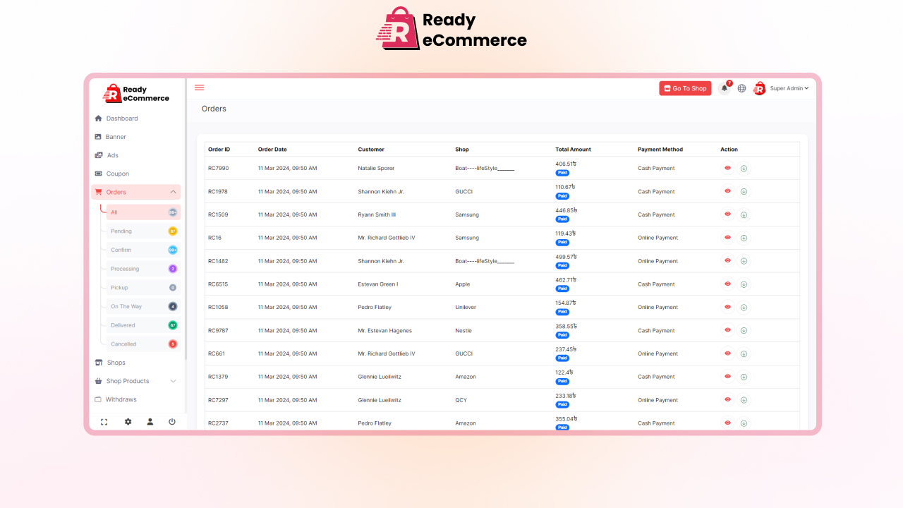 Ready eCommerce - Complete Multi Vendor eCommerce Mobile App, Customer ...