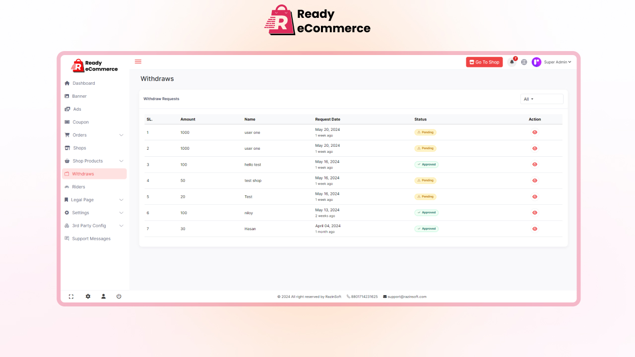 Ready Ecommerce Complete Multi Vendor Ecommerce Mobile App Customer Website With Store Pos By