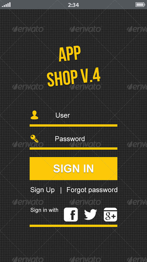App Shop V.4 - Mobile E Commerce UI Retina , Web Elements | GraphicRiver