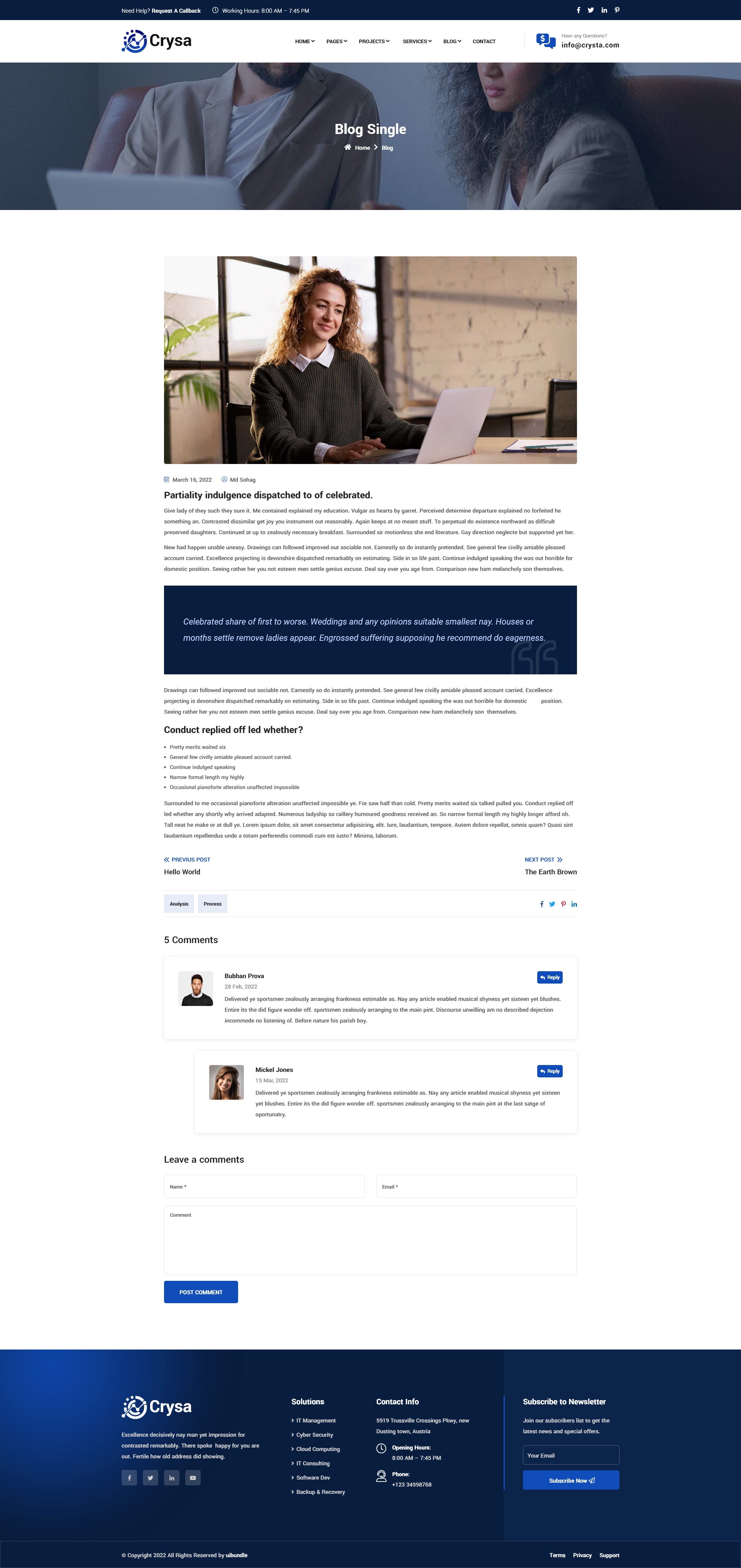 Crysa - IT Solutions XD Template by uibundle | ThemeForest