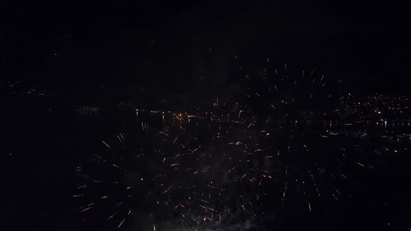 Fireworks Over the City Aerial View, Stock Footage | VideoHive