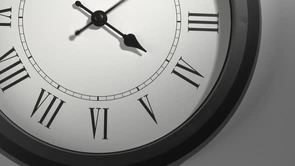 Latin Clock Face in Time Lapse on White Wall, Stock Footage | VideoHive
