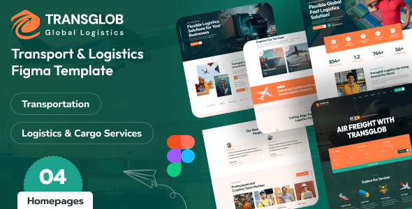 Transglob – Transportation & Logistics Figma Template by techboot | ThemeForest