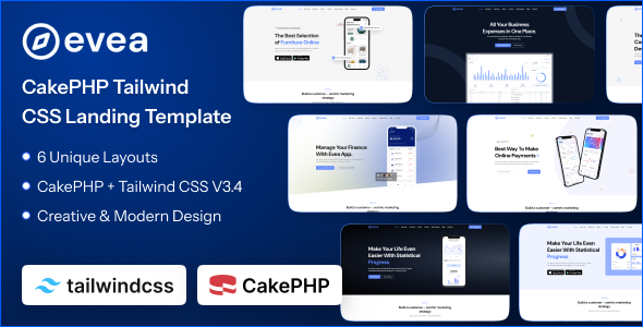 Evea - CakePHP App Landing Page Template by Zoyo-Themes | ThemeForest