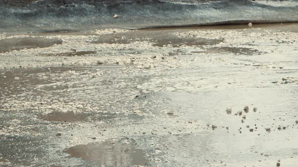 Deep Pits After Rain Badly Damaged Road Infrastructure, Stock Footage