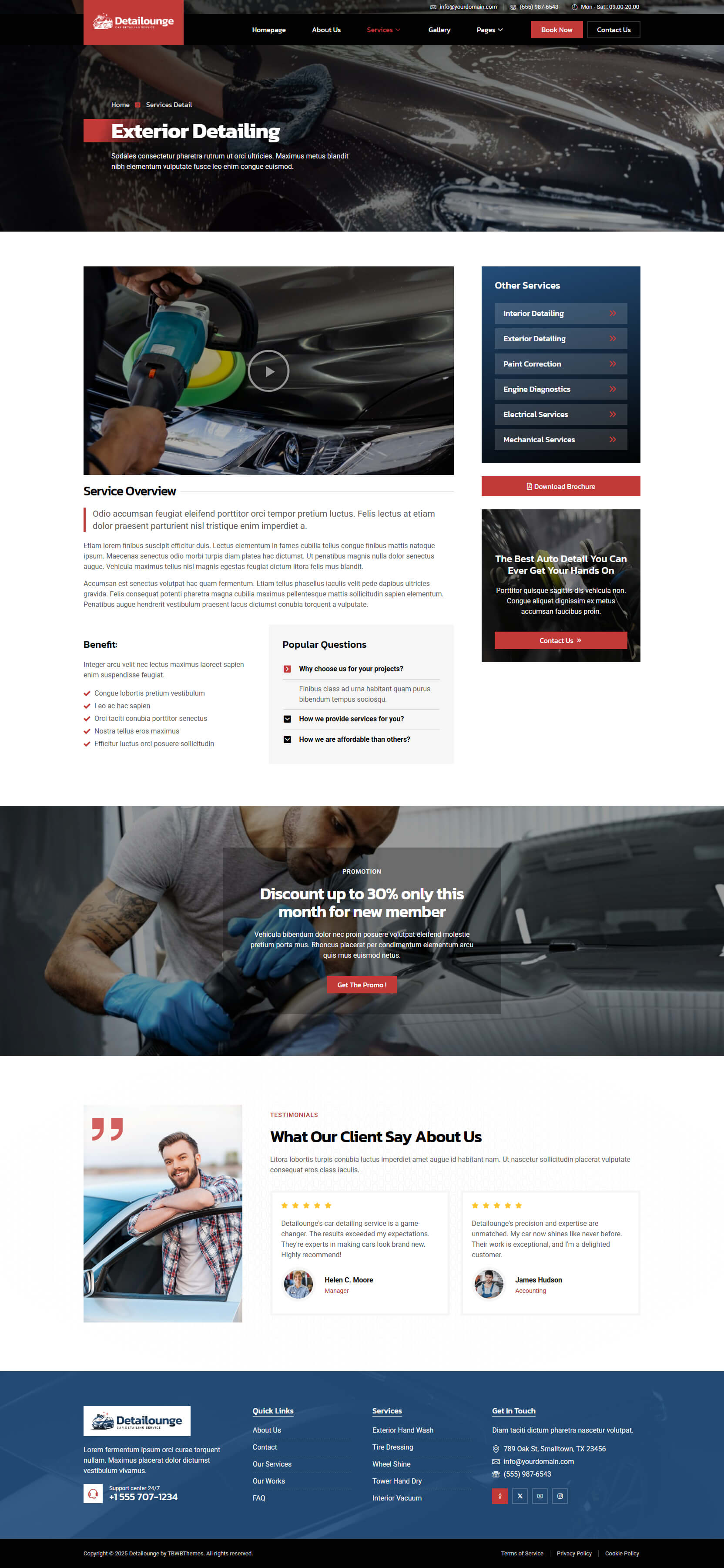 Detailounge - Car Detailing & Repair Service Elementor Template Kit by ...