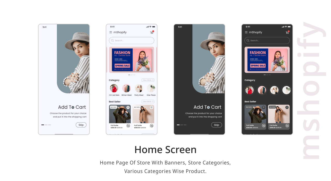 MShopify - Complete app using react native shopify + graphQL by skyclonestech