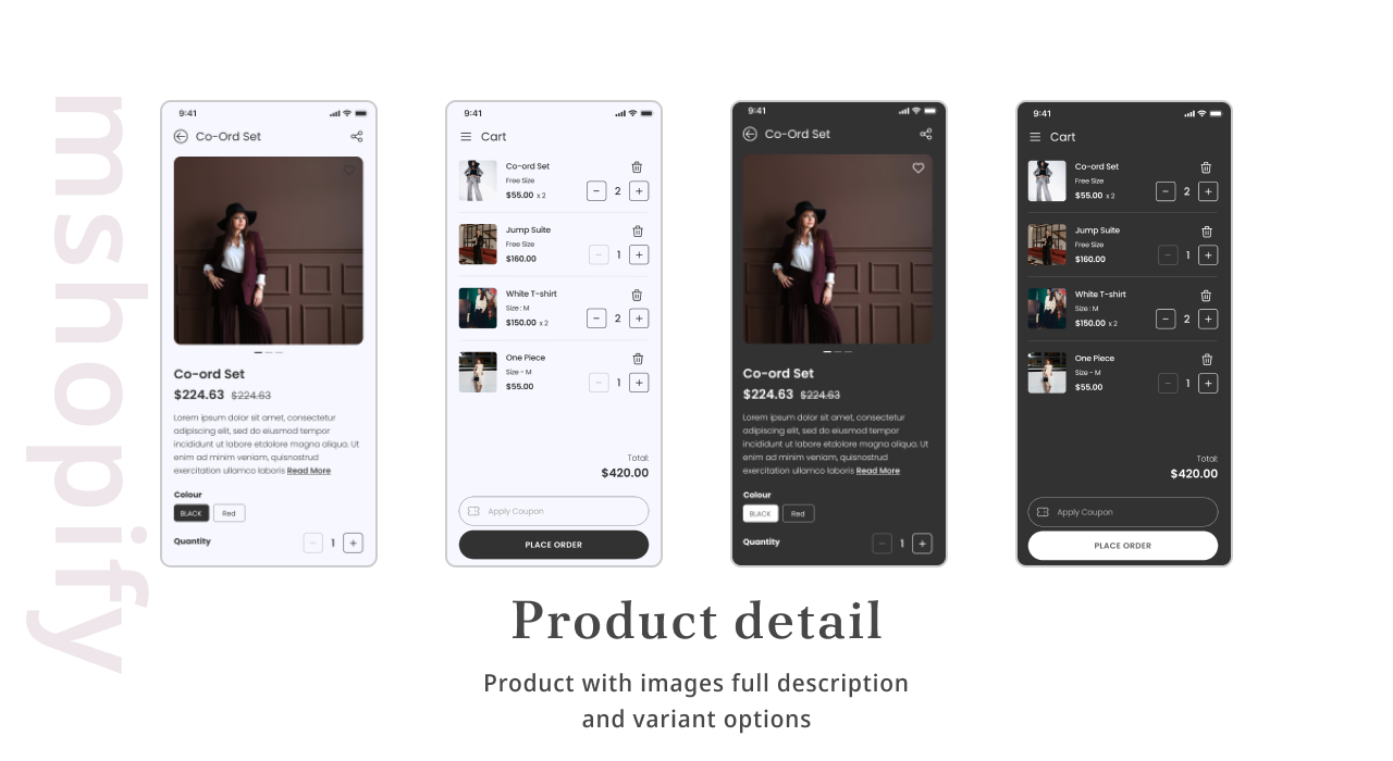 MShopify - Complete app using react native shopify + graphQL by skyclonestech