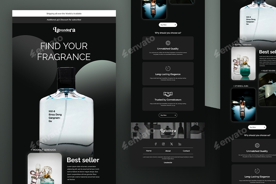 Perfume Brand Email Newsletter PSD Template, Web Elements | GraphicRiver