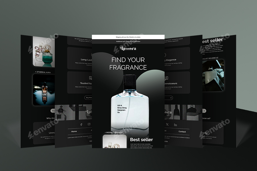 Perfume Brand Email Newsletter PSD Template, Web Elements | GraphicRiver