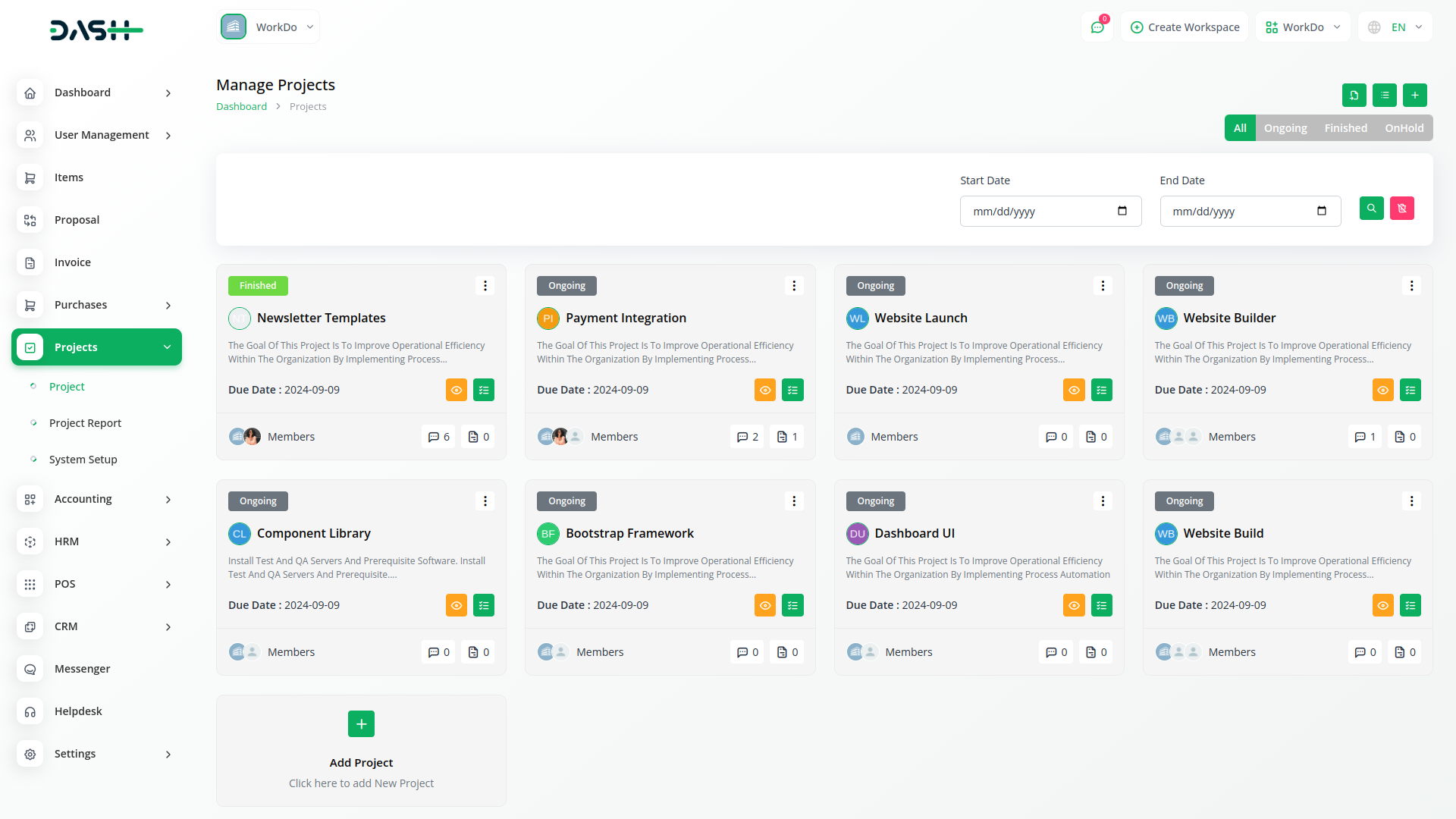WorkDo Dash SaaS - Open Source ERP with Multi-Workspace by WorkDo | CodeCanyon