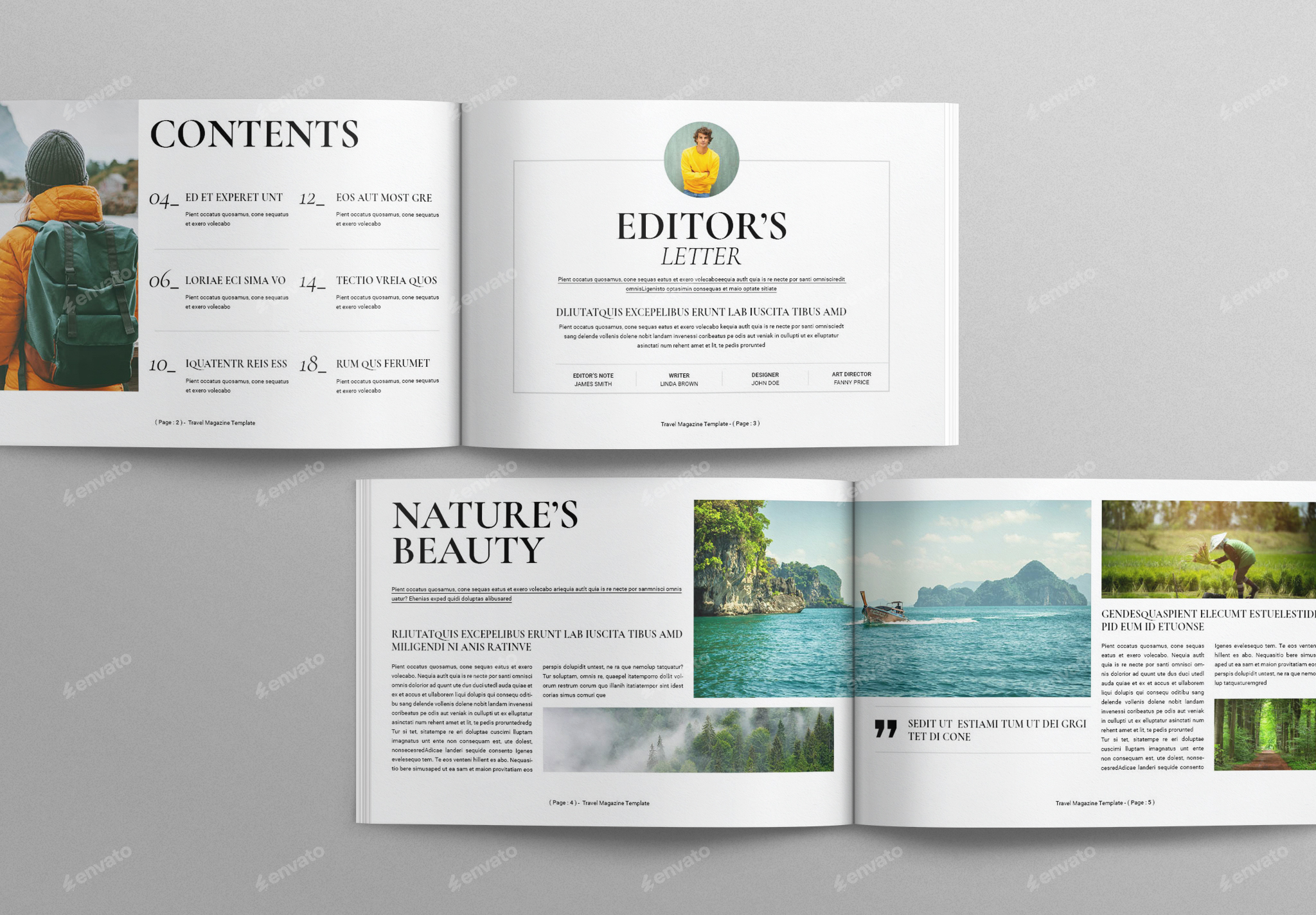 Travel Magazine Template Landscape, Print Templates | GraphicRiver