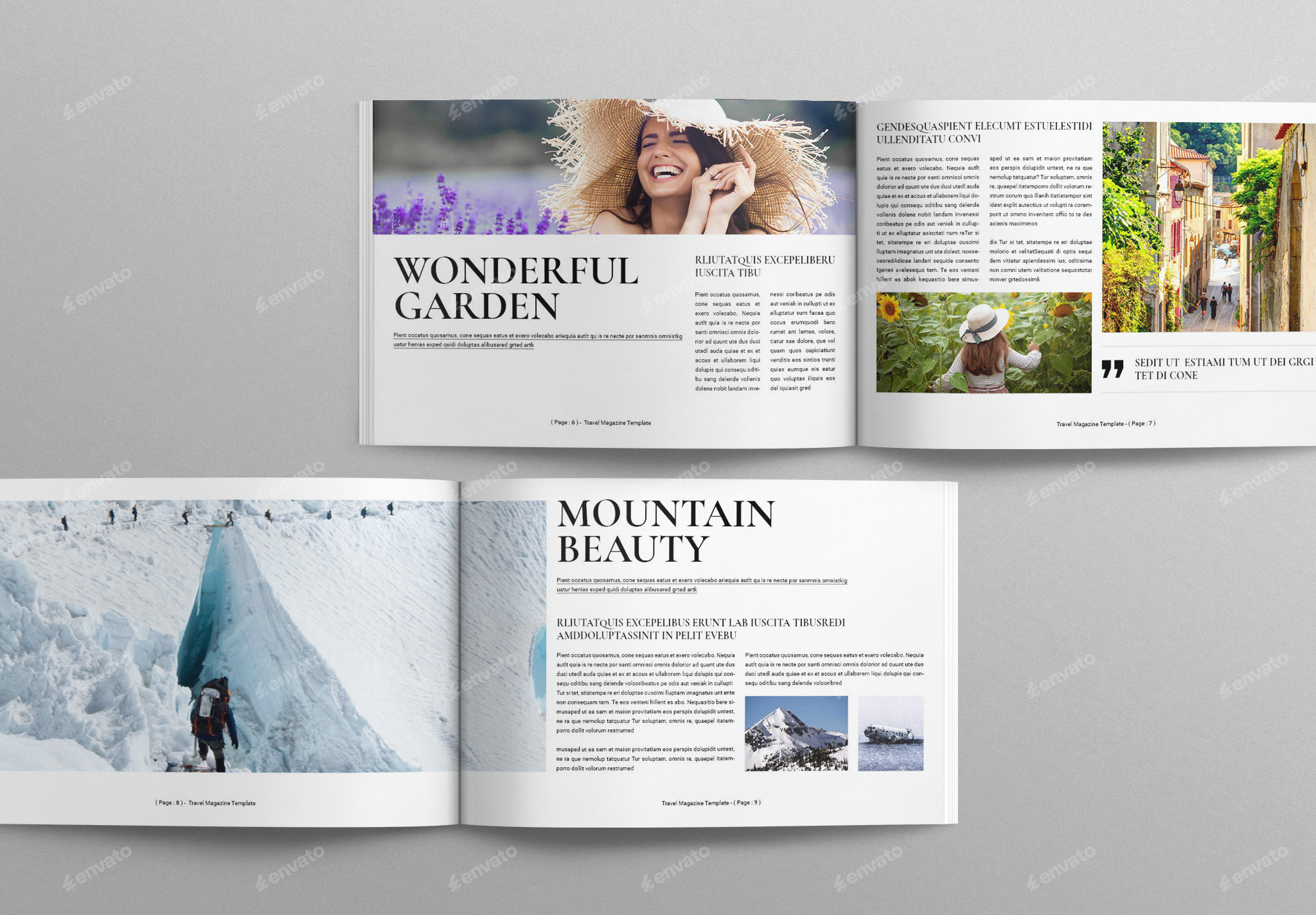 Travel Magazine Template Landscape, Print Templates | GraphicRiver