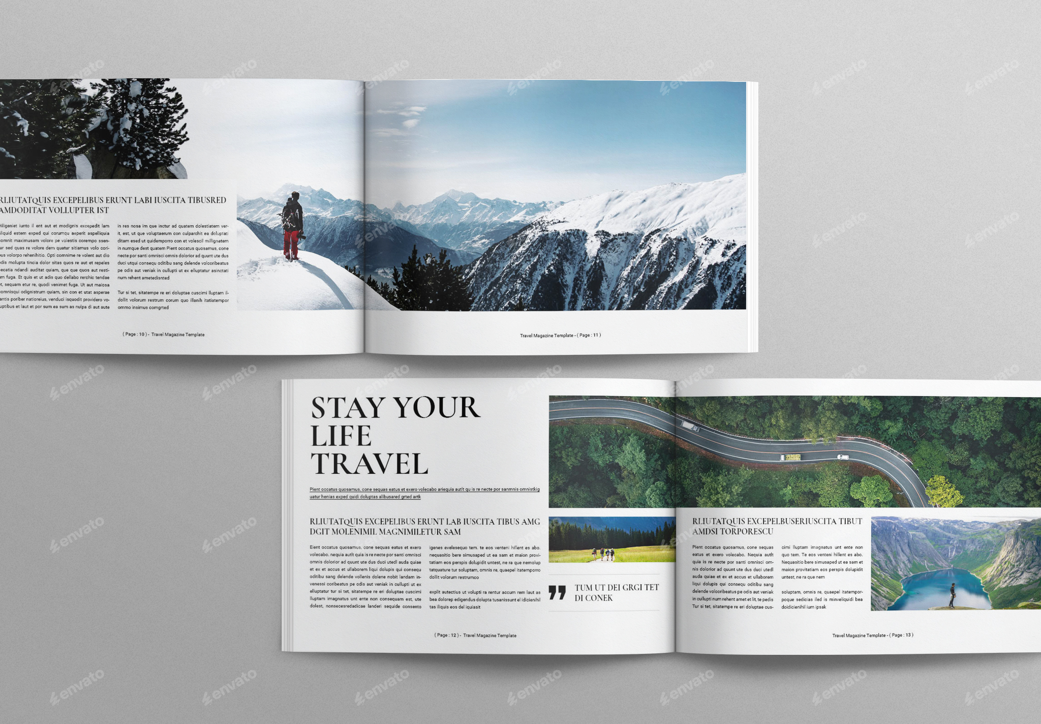 Travel Magazine Template Landscape, Print Templates | GraphicRiver