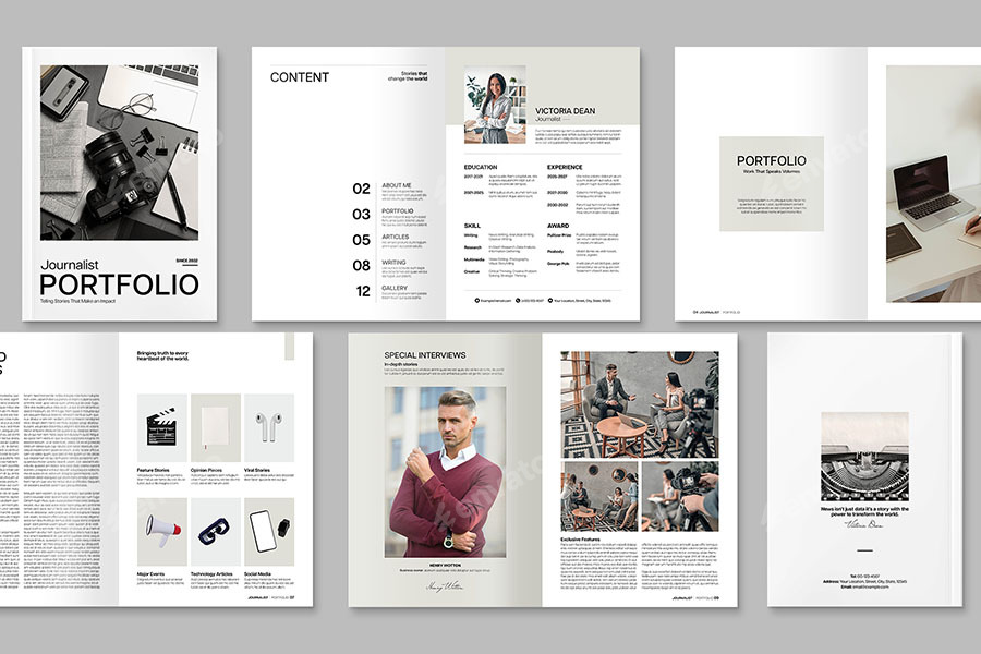 Journalist Portfolio Template, Print Templates | GraphicRiver