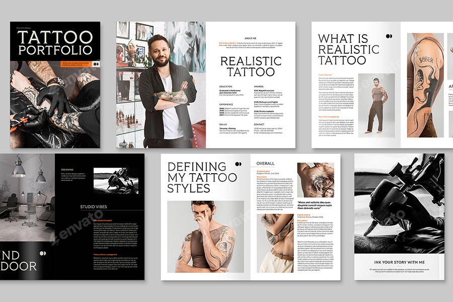 Tattoo Artist Portfolio Template, Print Templates | GraphicRiver
