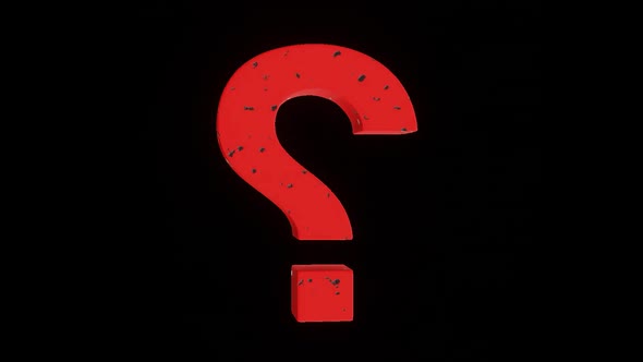 Red question mark rotation looped with alpha channel, Motion Graphics