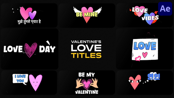 Valentines Love Titles | After Effects, After Effects Project Files