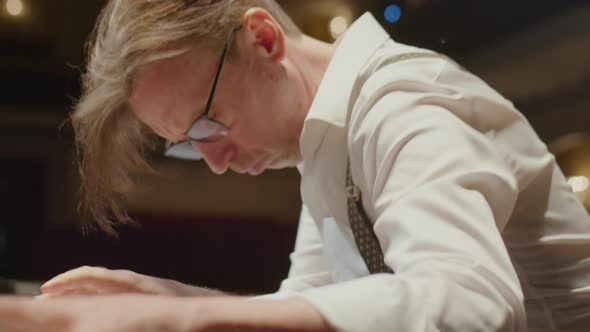 Pianist Playing Dramatic Piano Music, Stock Footage | VideoHive