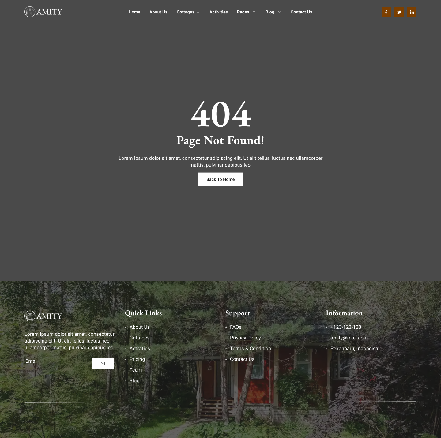 Amity - Nature Cottage Figma Template by creedcreatives | ThemeForest