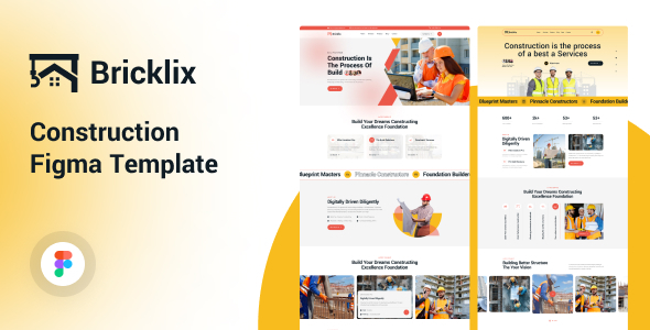 Bricklix - Modern Construction & Building Figma Template by ElegantPixels