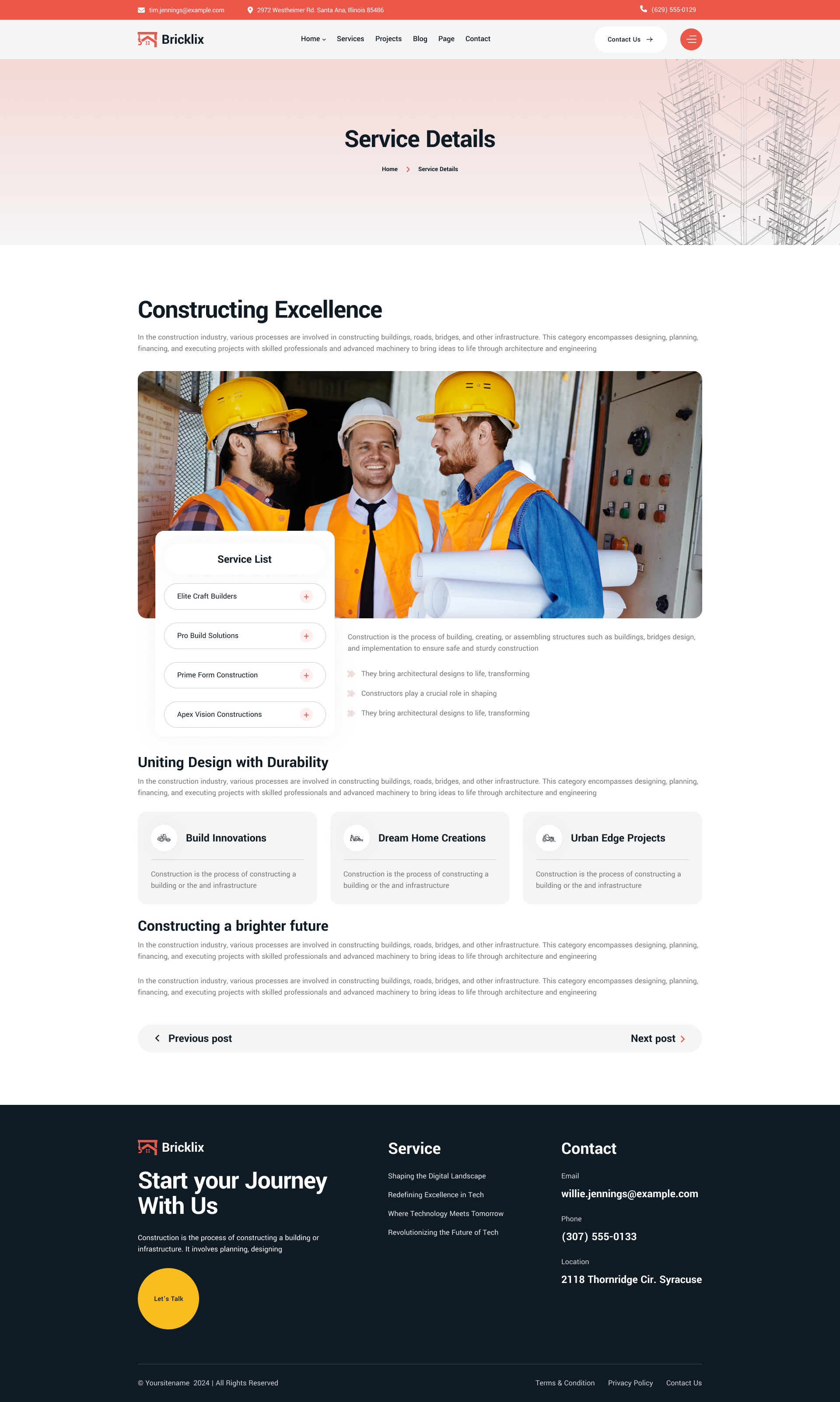 Bricklix - Modern Construction & Building Figma Template by ElegantPixels
